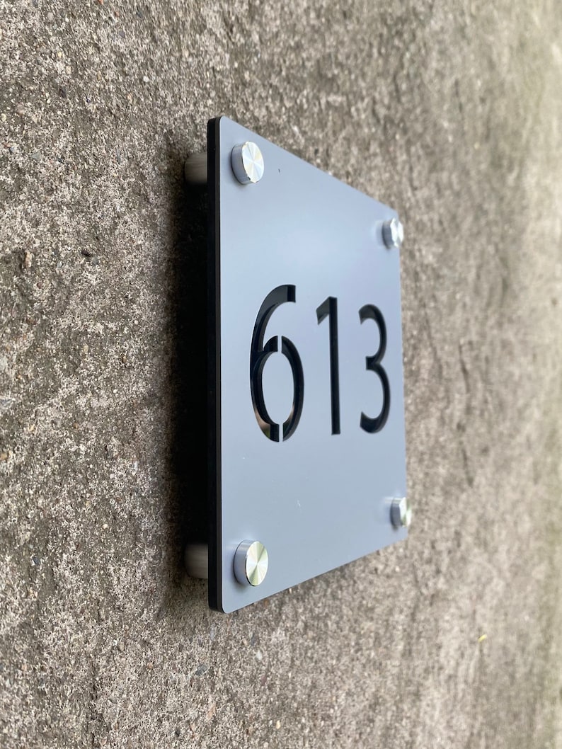 House Number Sign 5.5"x5.5" | Modern Custom Home Acrylic Street Address ...