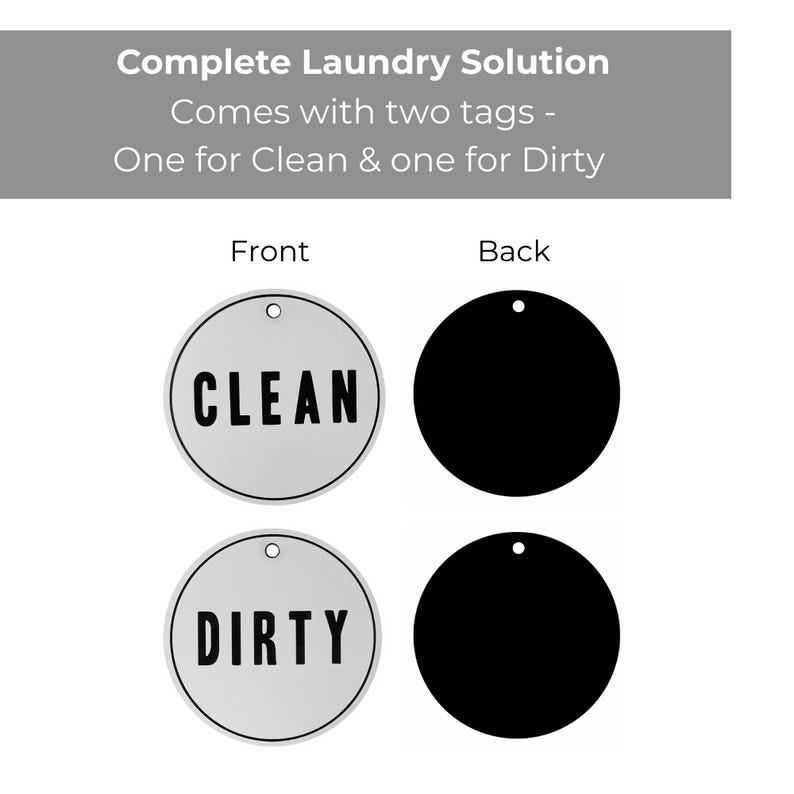 Clean & Dirty Laundry Basket Labels | Hamper Basket Tag Organization ...