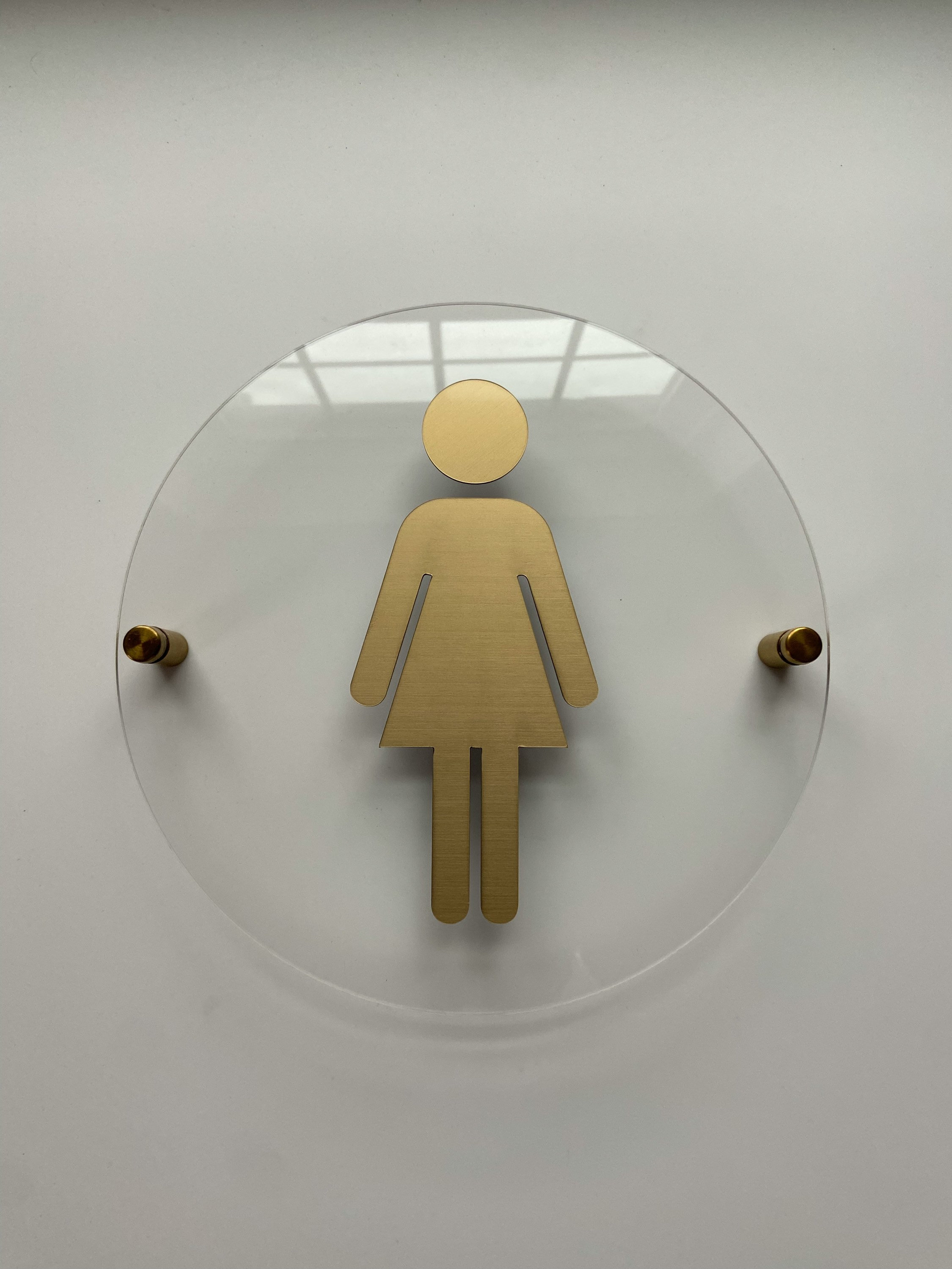 Clear and Gold Acrylic Bathroom Sign | Unisex Men Women Handicap ...