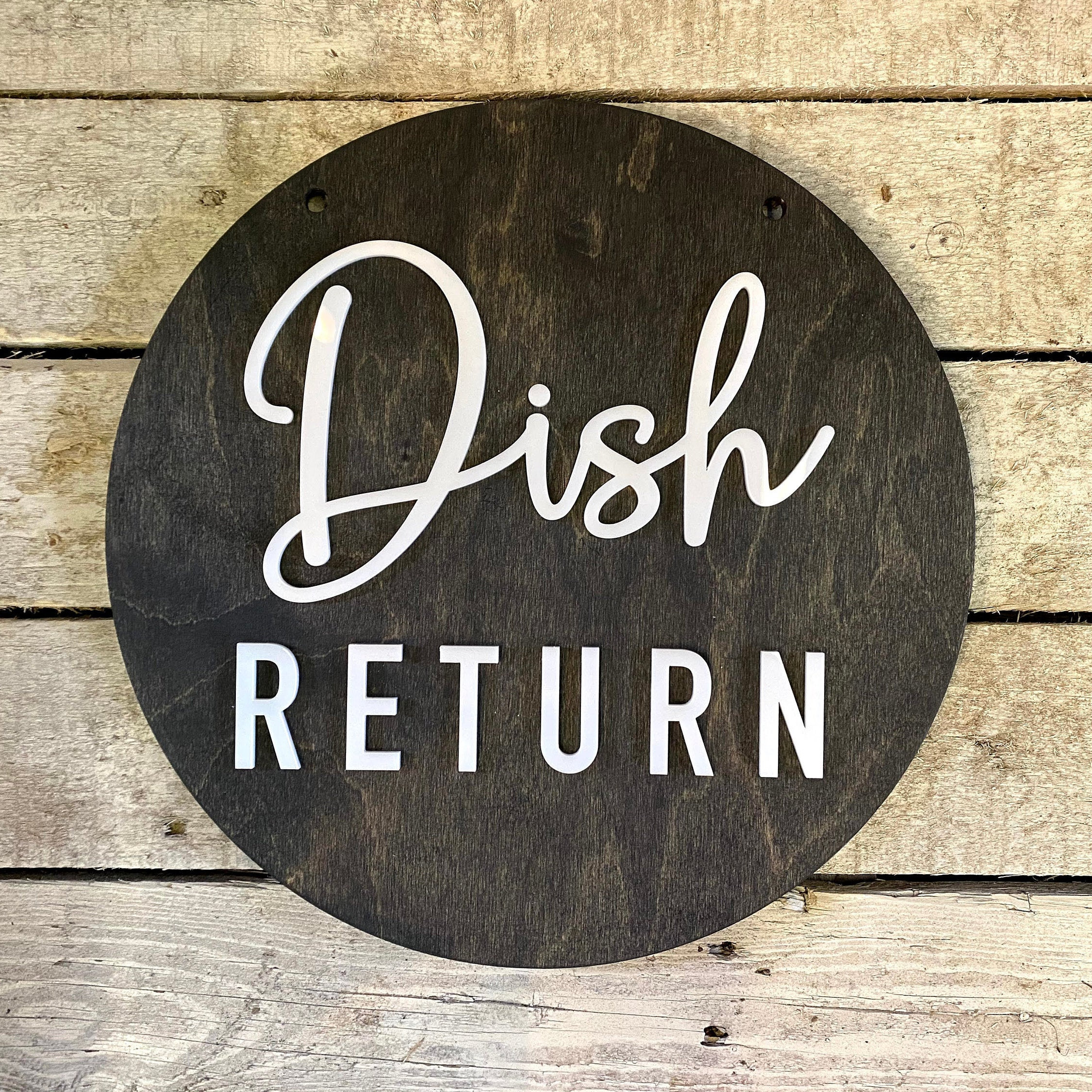 Dish Return Sign | Wood & Acrylic Restaurant Signs | Cafe Coffee Shop ...