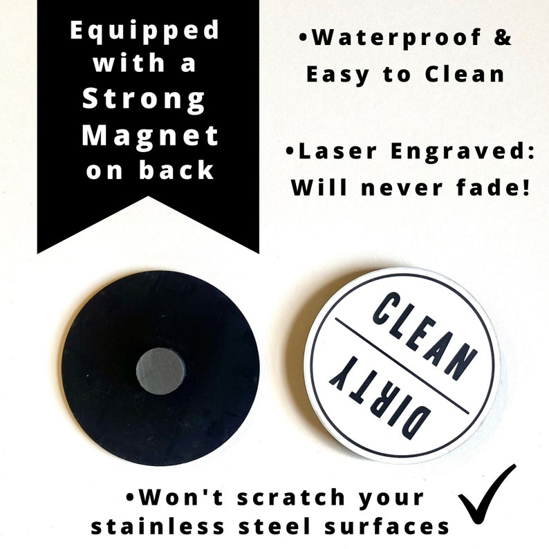 Clean Dirty Dishwasher Magnet Reversible Kitchen Organizing - Etsy