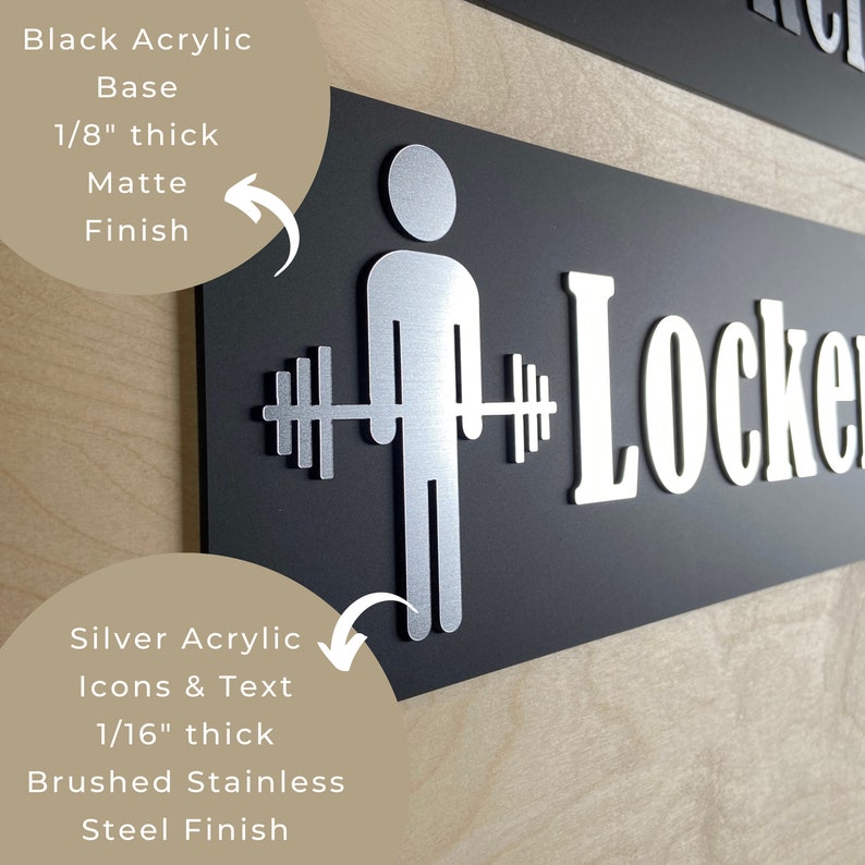 Large Gym Locker Room Directional Sign Custom Crossfit - Etsy