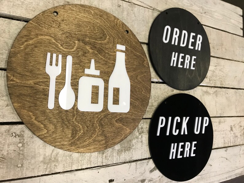 Condiment Icons Restaurant BUSINESS Sign Custom Cafe COFFEE | Etsy