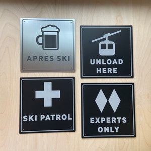 Ski Cabin Rustic Decor Signs | Choose Your Design Mountain Theme ...