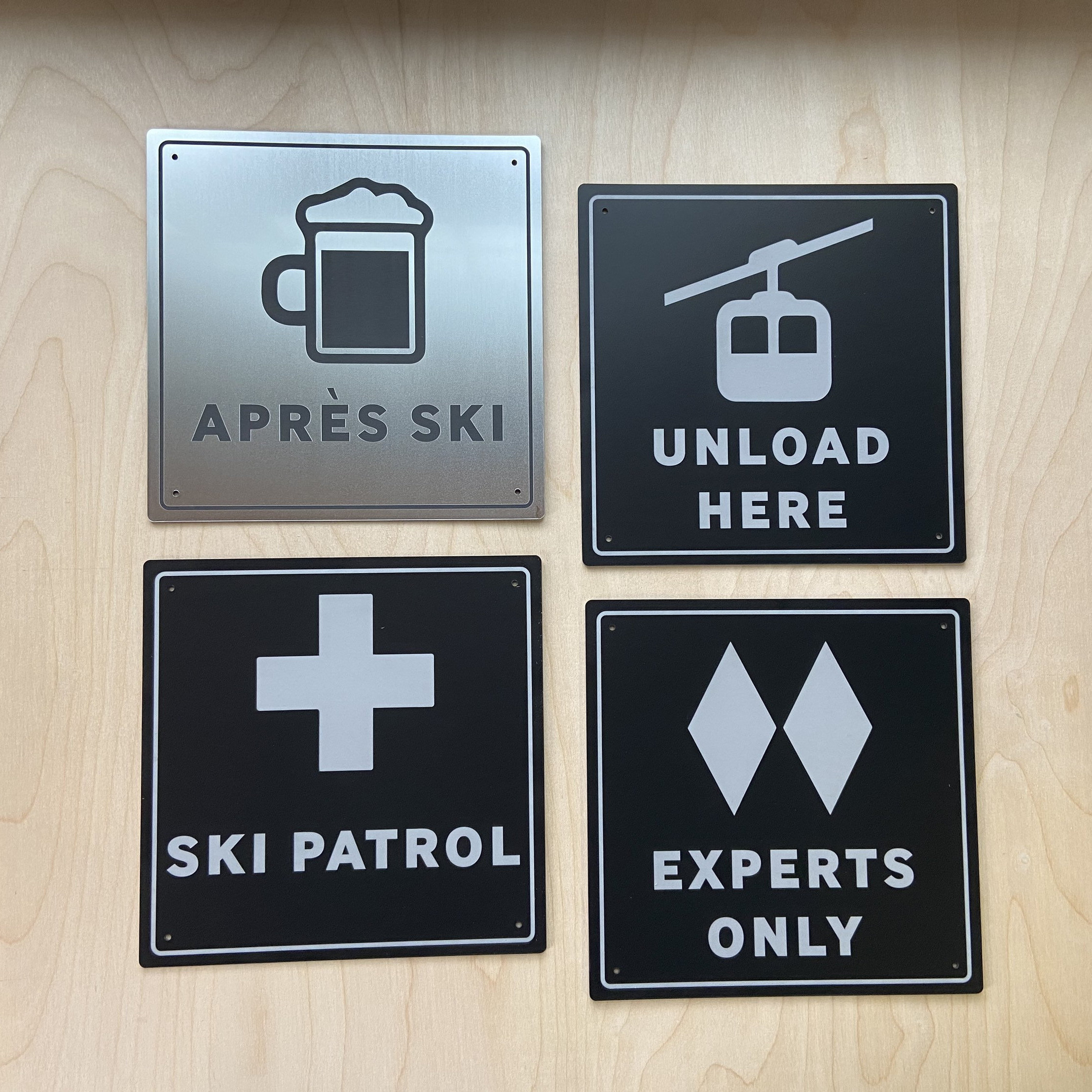 Ski Cabin Rustic Decor Signs | Choose Your Design Mountain Theme ...