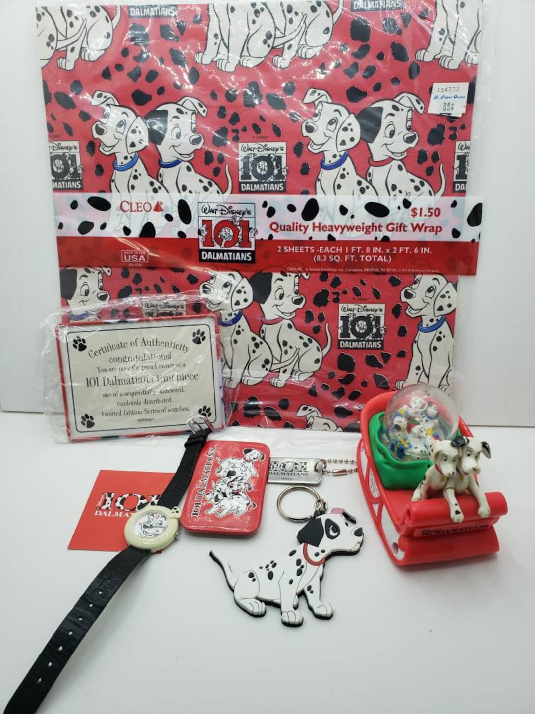 90's 101 Dalmatians Bundle Pack. Watch, Wrap Paper, Collective Figure ...