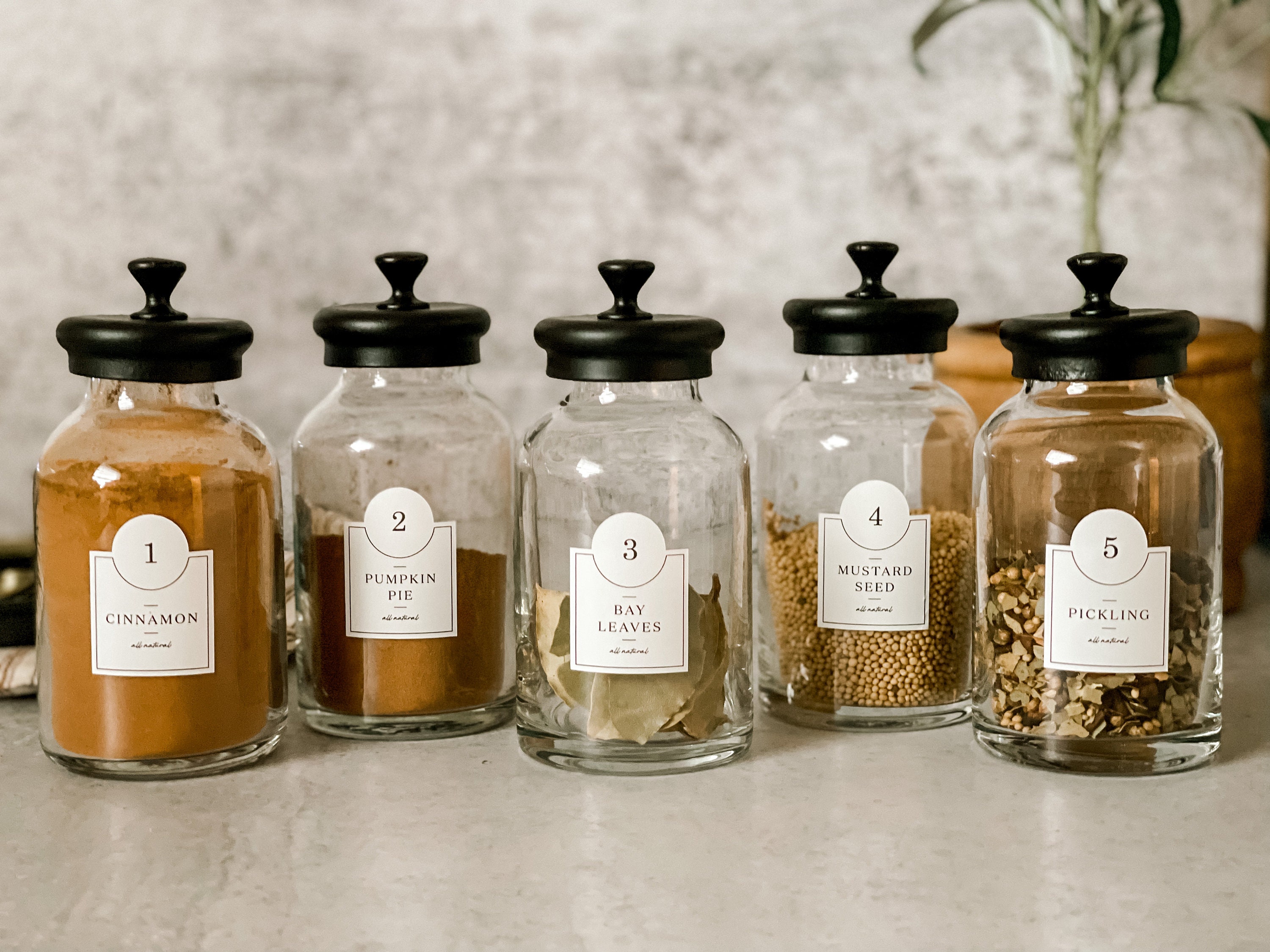 Spice Labels / European Farmhouse Inspired / Numbered Version - Etsy