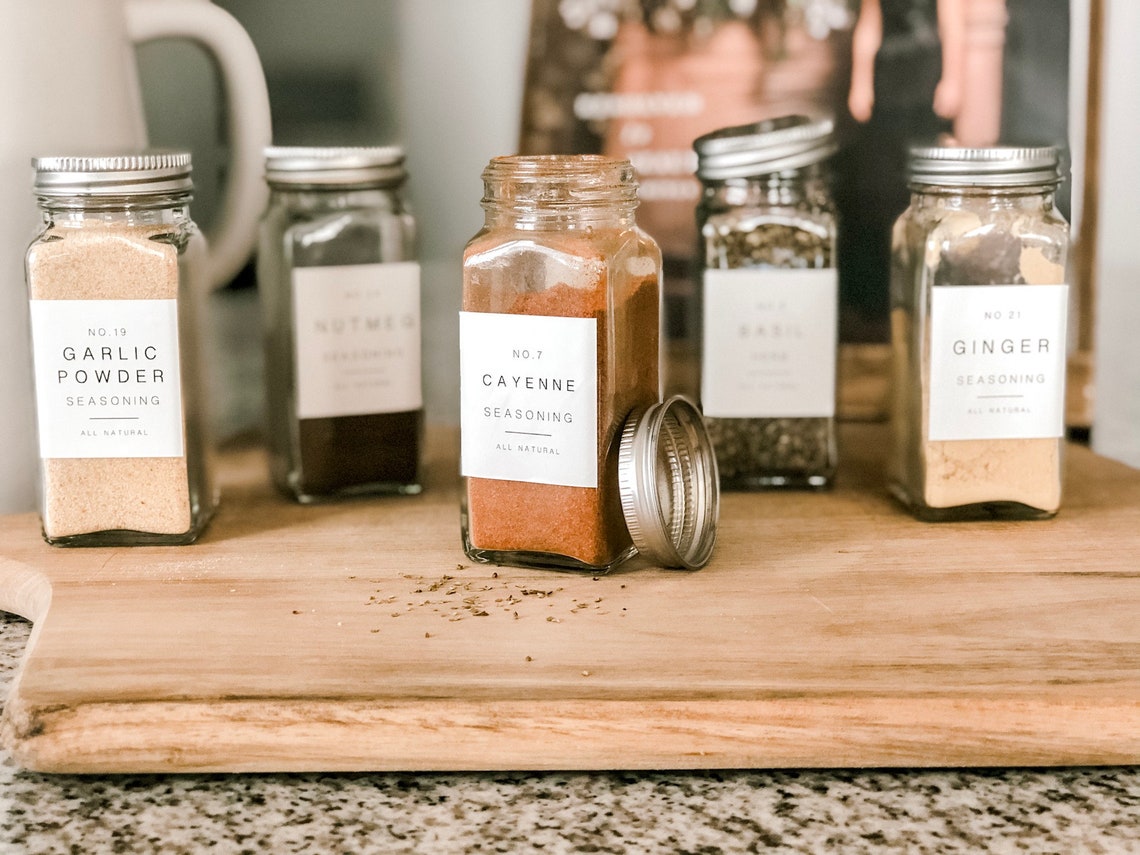 Spice Labels / Minimal Spice Labels/ Organization / Christmas - Etsy