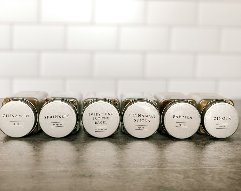 Minimalist Spice Labels: Water & Oil Resistant Pantry Organization - Etsy