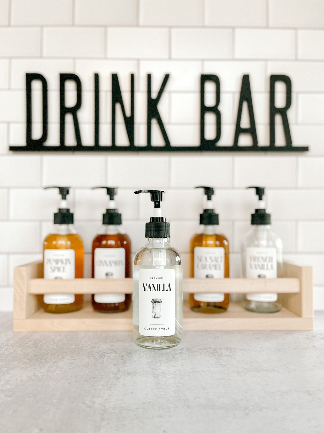 Coffee Syrup Labels: Waterproof Drink Station Stickers - Etsy