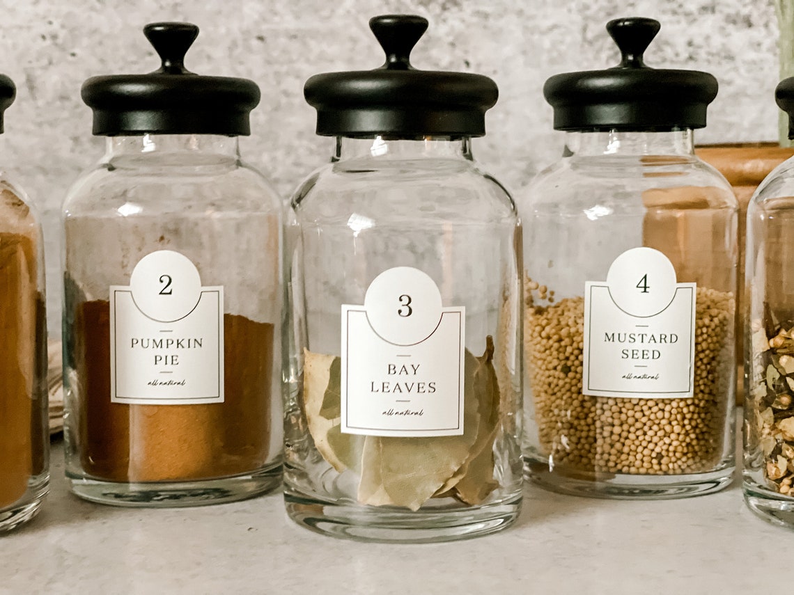 Spice Labels / European Farmhouse Inspired / Numbered Version - Etsy