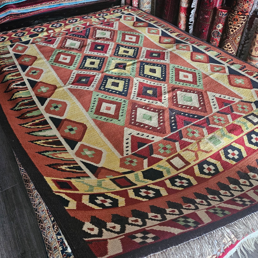 10x7 Afghan Chobe Kilim Rug Persian Rugs Oriental Rugs Handmade Baluch ...