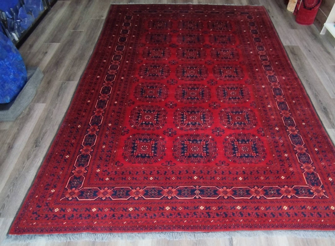 Afghan Turkmen Tribal Kondozi Area Rug, Handmade Pattern Area Rug ...