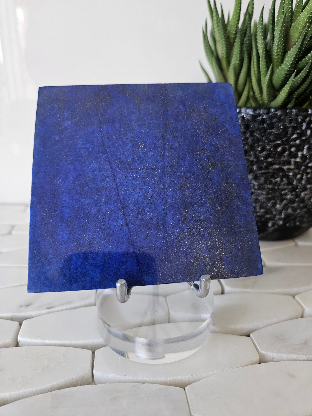 10 X 10 Cm Lapis Lazuli Stone Tile | Illpower, Crystal Heal, Home Decor ...