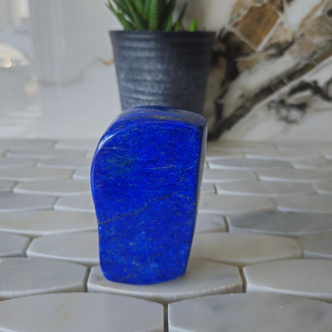 Tumbled Stone Lapis Lazuli Free Form, Raw Natural Blue Stone, Desk ...