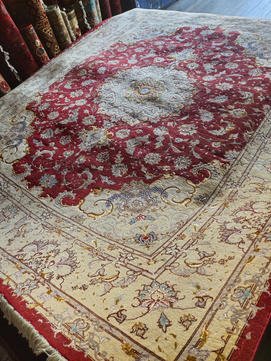 Persian Rug Red Nain Design, Medallion Nain, Rugs Persian, 8X10 Persian ...