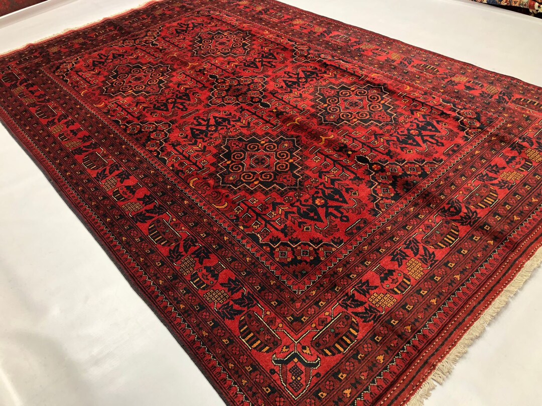 7x10 Feet Handamde Afghan Rug Persian Styled Red Carpet Khal - Etsy