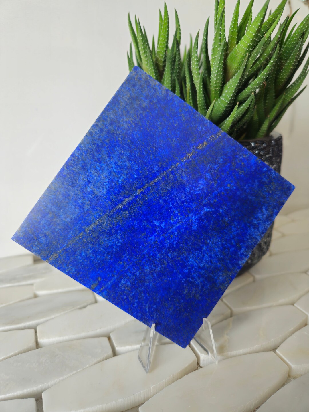Quality 10 X 10 Cm Polished Stone Sided Tile Lapis Palm Stone, Strength, Calm, Cabochon, Tumbled ...