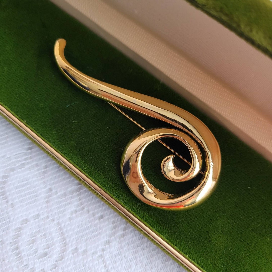 Vintage Gold Tone Swirl Design Pin Brooch. Unisex Pin. Gift Idea - Etsy
