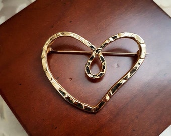 Victorian Double Open Heart Gold Tone Pin Brooch - Etsy