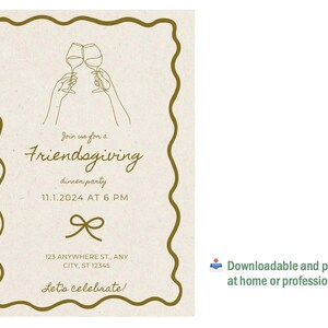 Friendsgiving Dinner Party Invitation | Customizable Template (digital ...