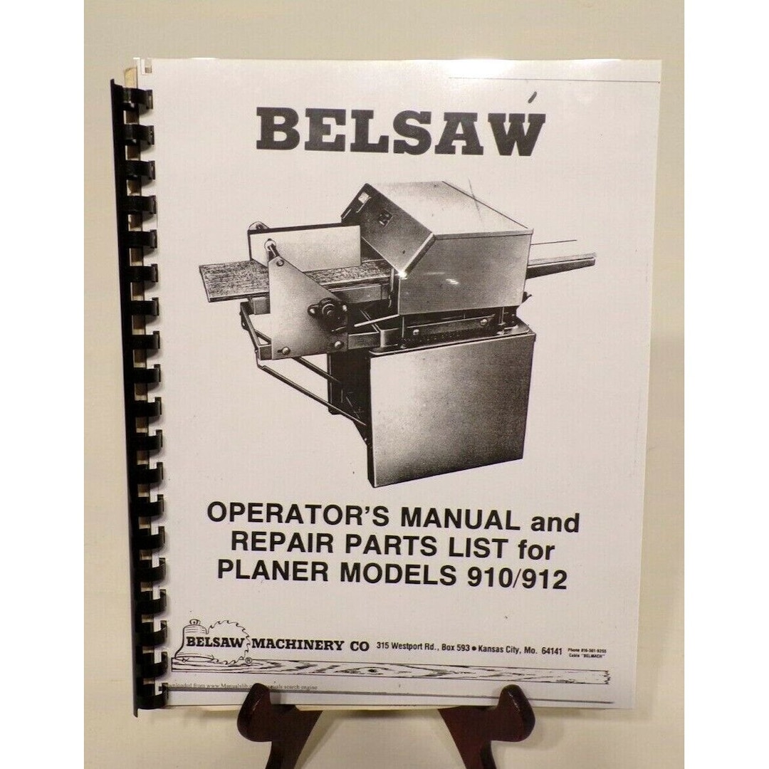 Foley Belsaw Model 910 / 912 Planer Molder Operator & Parts Manual - Etsy