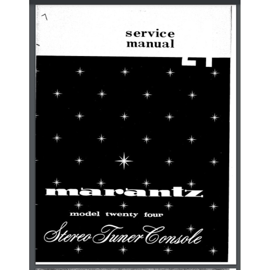 Marantz Model 24 Stereo Tuner Console Service Manual 27 Pages Comb ...