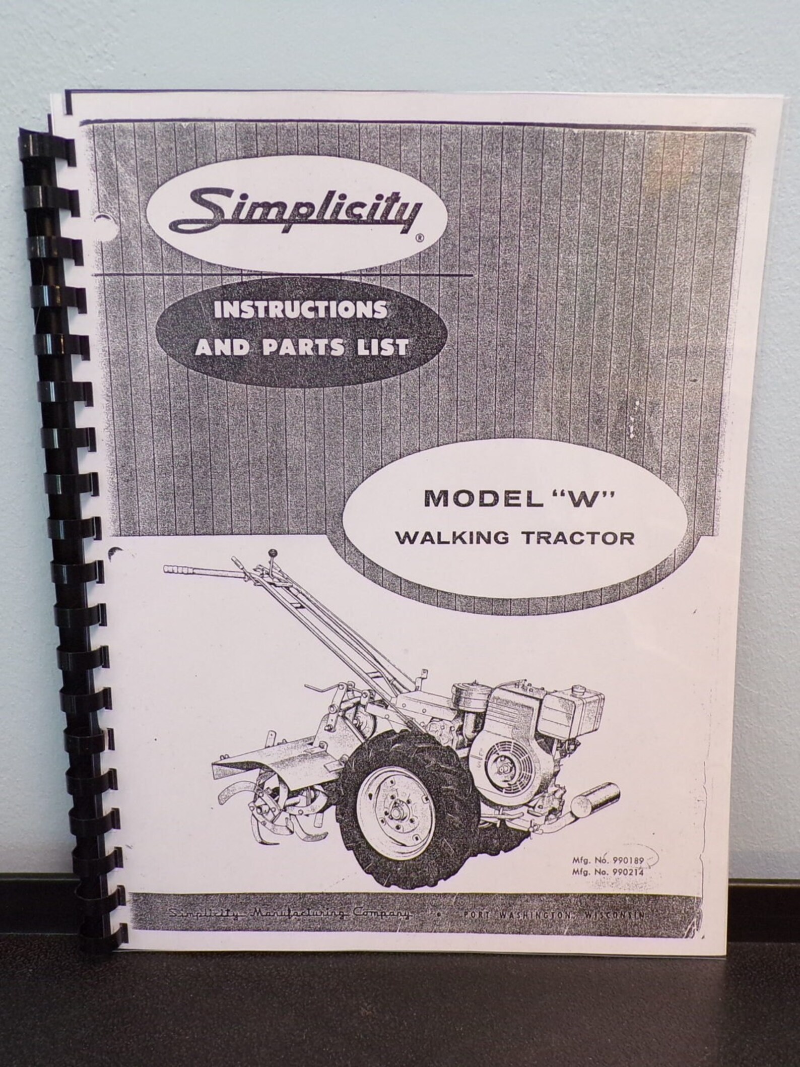 Simplicity Walk-behind Model W Walking Garden Tractor Owner + Parts ...