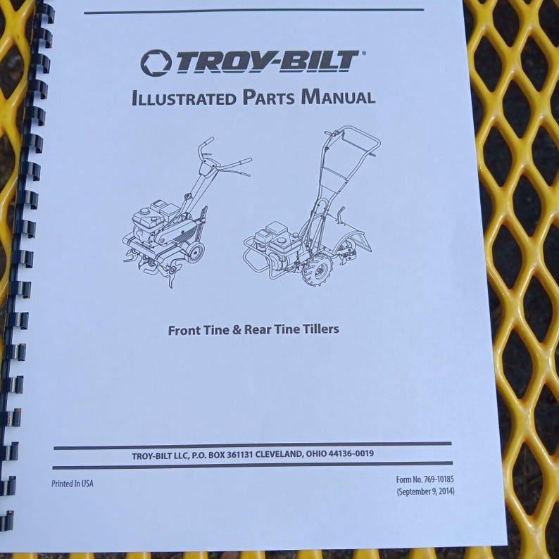 2014 Troy-bilt Front / Rear Tine Tillers 340-690 Illustrated Parts ...
