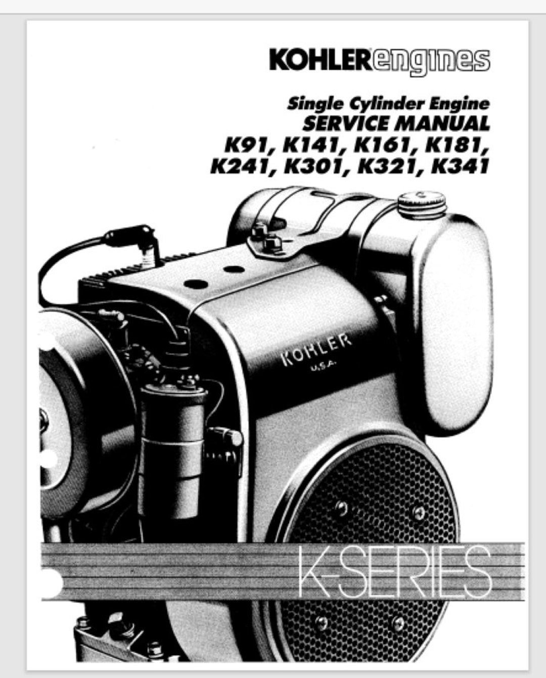 Kohler Engine K Series K90 K91 K141 K161 K181 K241 K301 K321 Service Manual 137 Pages - Etsy Sweden