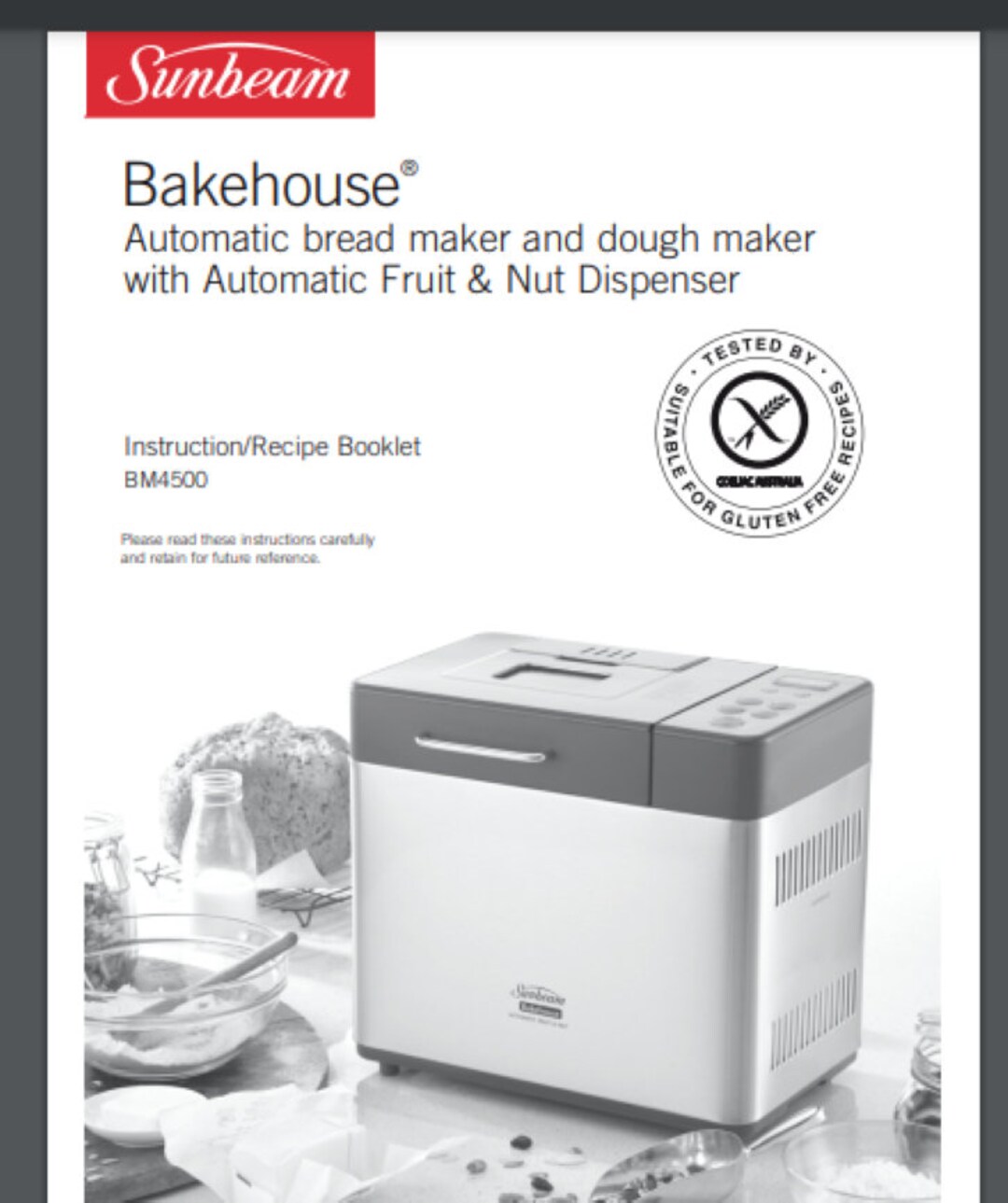 Sunbeam BM4500 Bakehouse Bread Maker Machine Instruction Booklet 68 ...