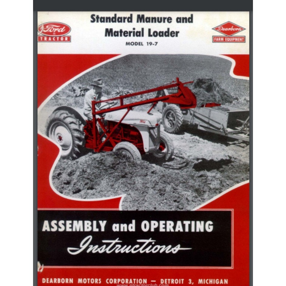 Dearborn Tractor Loader Bucket Model 19-7 Owner's Manual Comb Bound ...