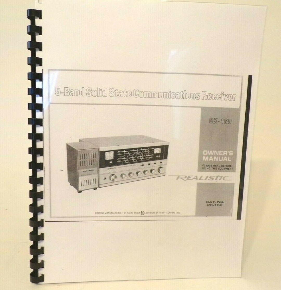 Realistic DX-160 Shortwave Receiver Owner's Manual : Cat.no.20-152 ...