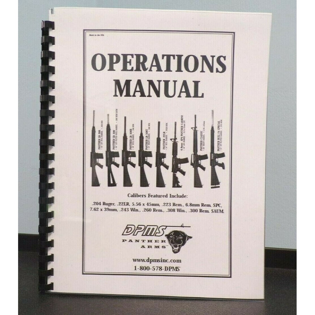 DPMS PANTHER ARMS Rifle Operations Owners Manual .204 .22lr 5.56 .223 ...
