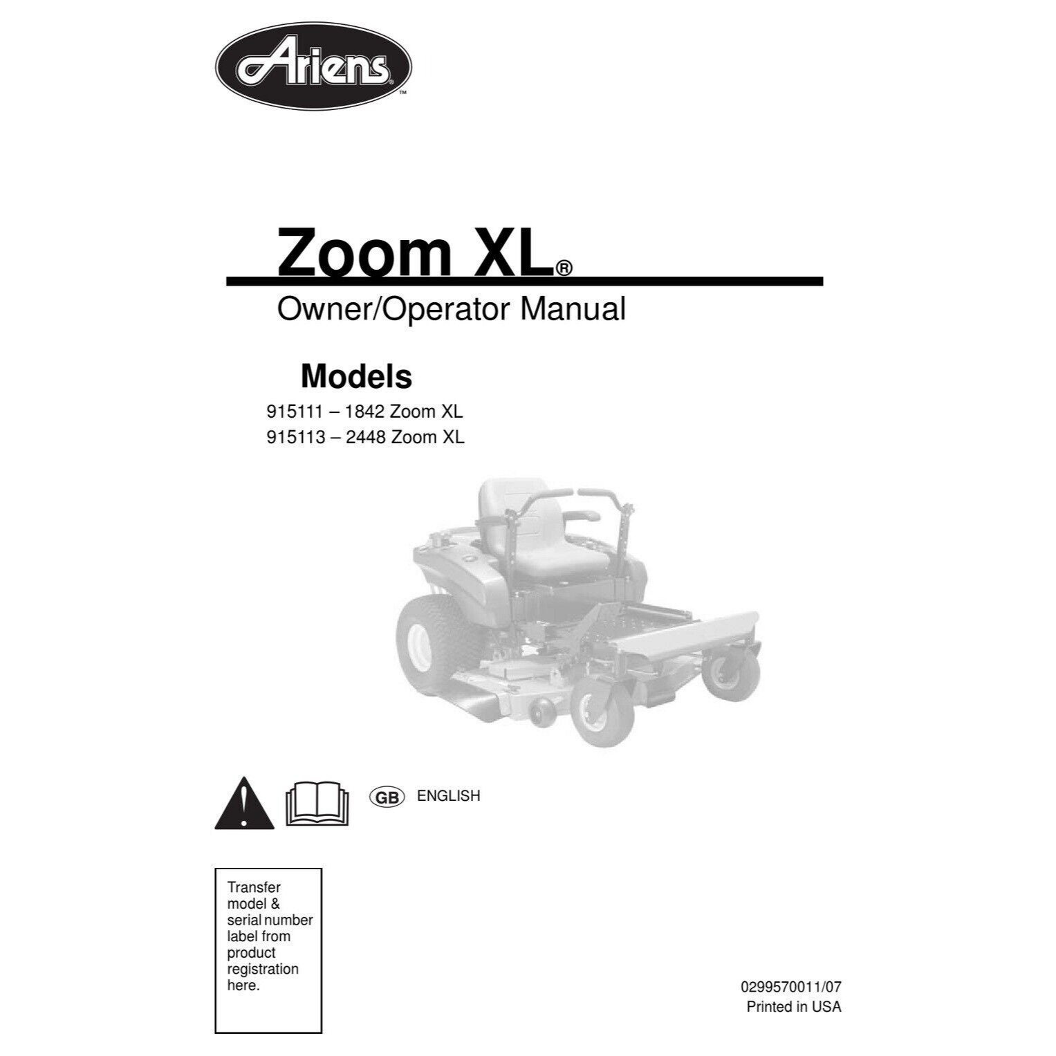 Ariens zoom 42 manual store