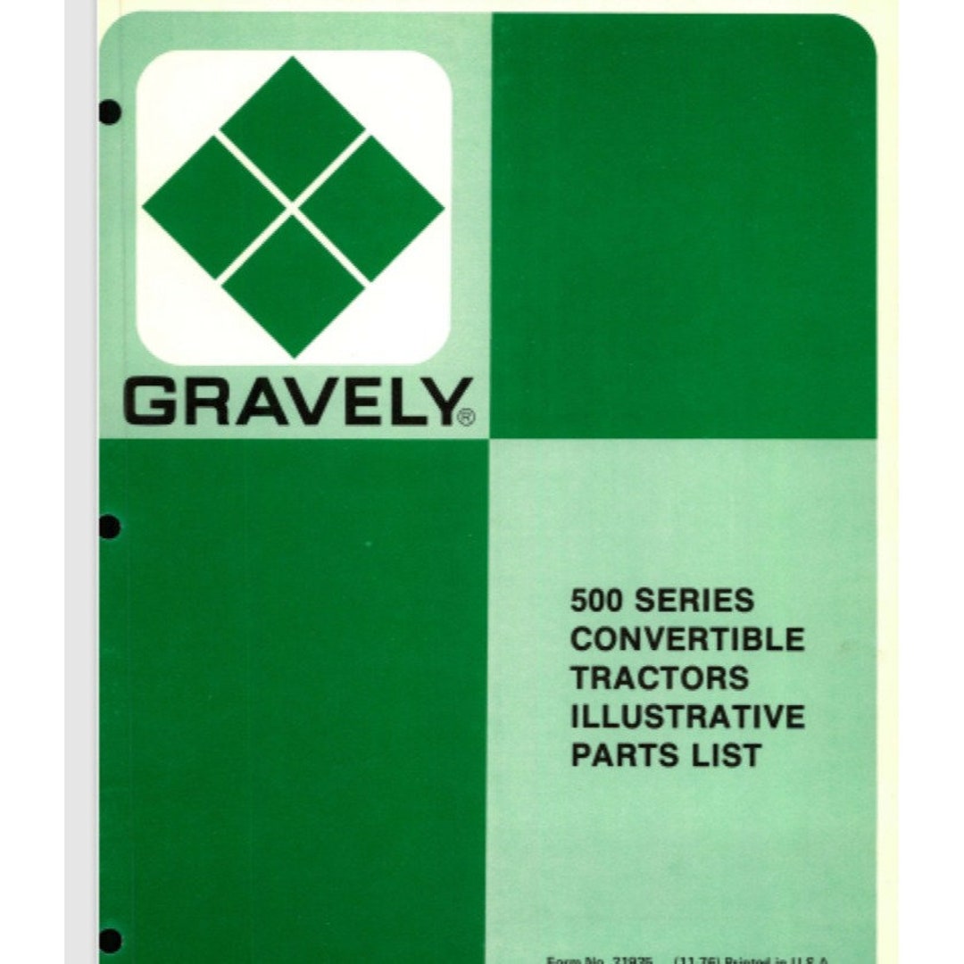 Gravely Parts List Manual 500 Series Wiring Diagram Exploded Views 2 ...