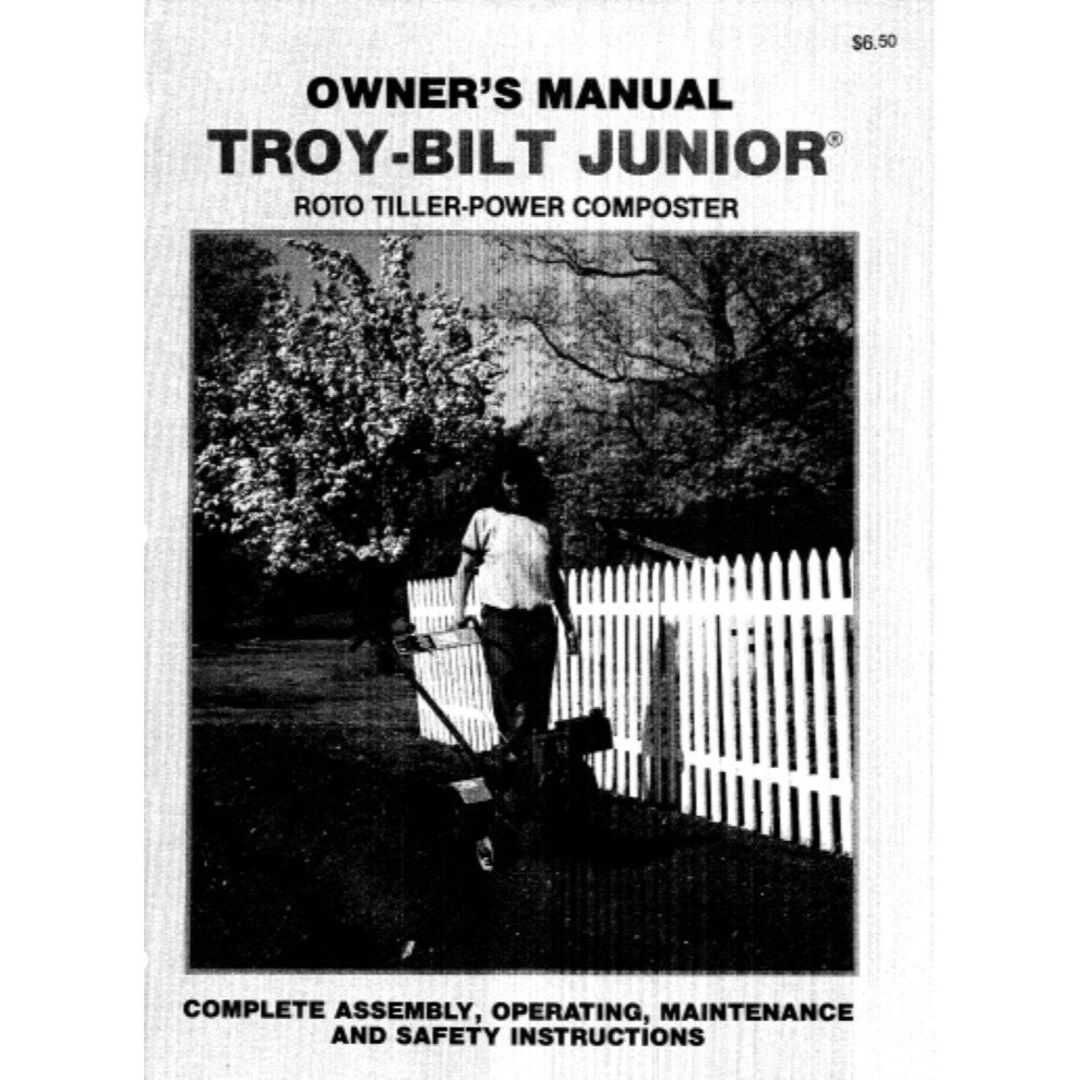 Troy-bilt Junior Power Composter 1984 Owner Manual Comb Bound Gloss ...