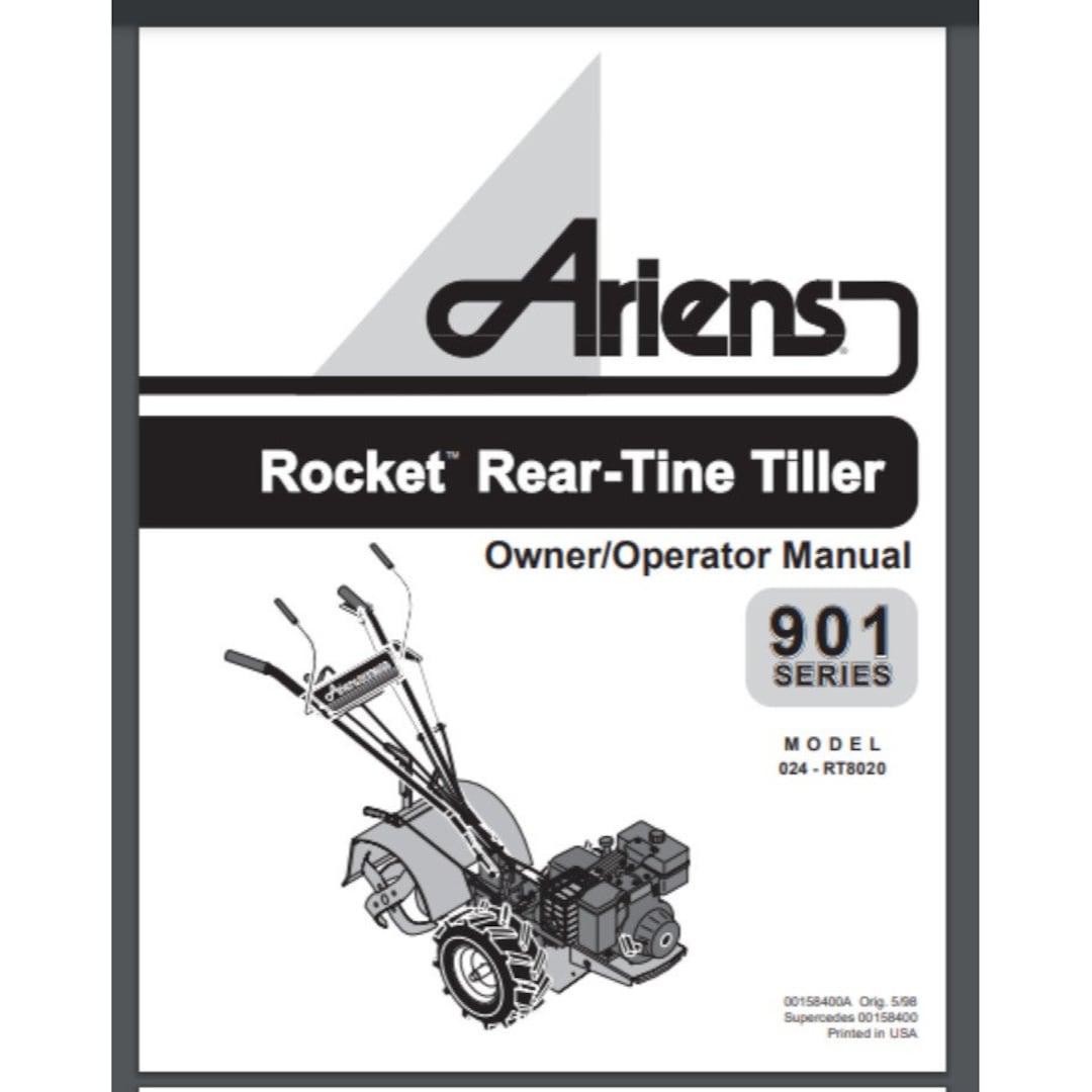 Ariens Rocket 901 Series Tiller Owner Operator's Manual 024-RT8020 22 ...