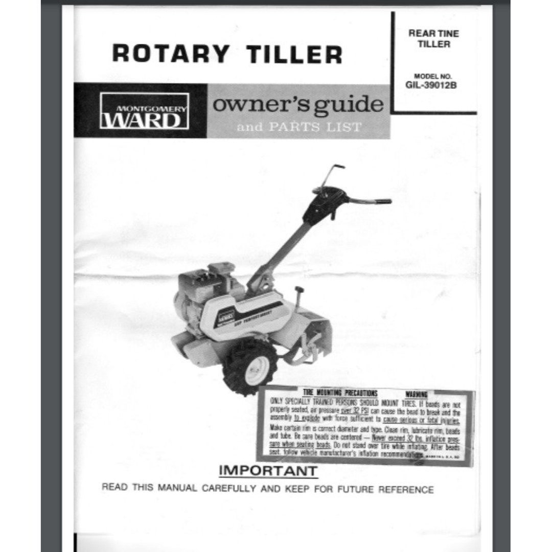 Gilson 39012B Rototiller Manual - Etsy