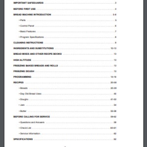 Toastmaster Bread and Butter Maker 1188 1189s Owner Recipe Manual 63 ...