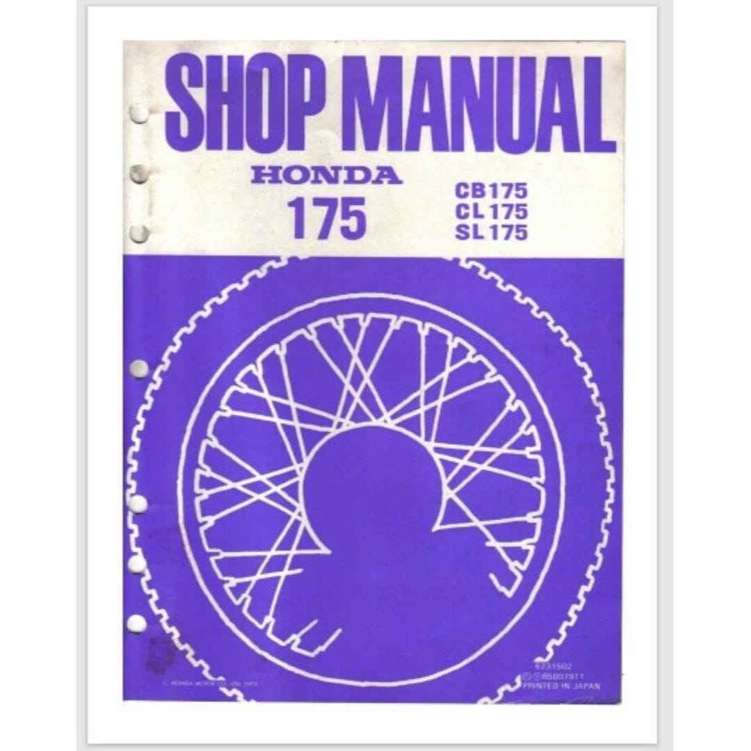 1975 Honda CB CL SL 175 Shop Manual 100 Pages - Etsy