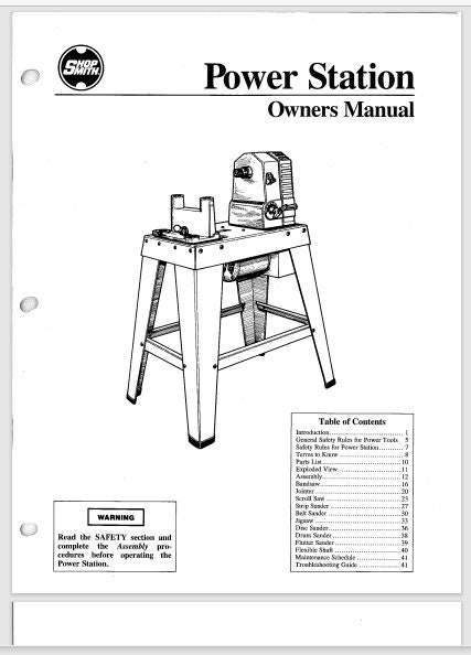 SHOPSMITH Power Station Owner Maintenance Manual Gloss Covers Comb ...