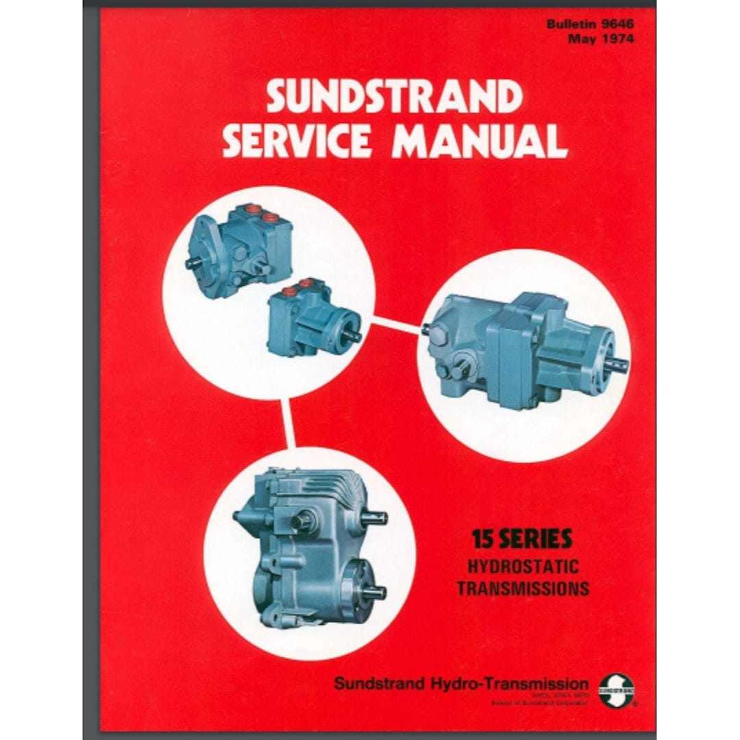 Sundstrand 15 Series U Hydro Transmission Tractor Service Manual Comb Bound - Etsy