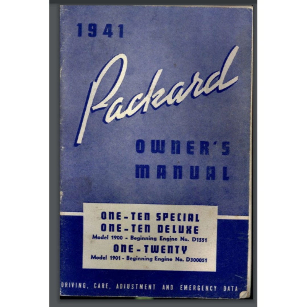 1941 Packard One Ten Special, Deluxe, Twenty Owners Manual 65 Pages - Etsy
