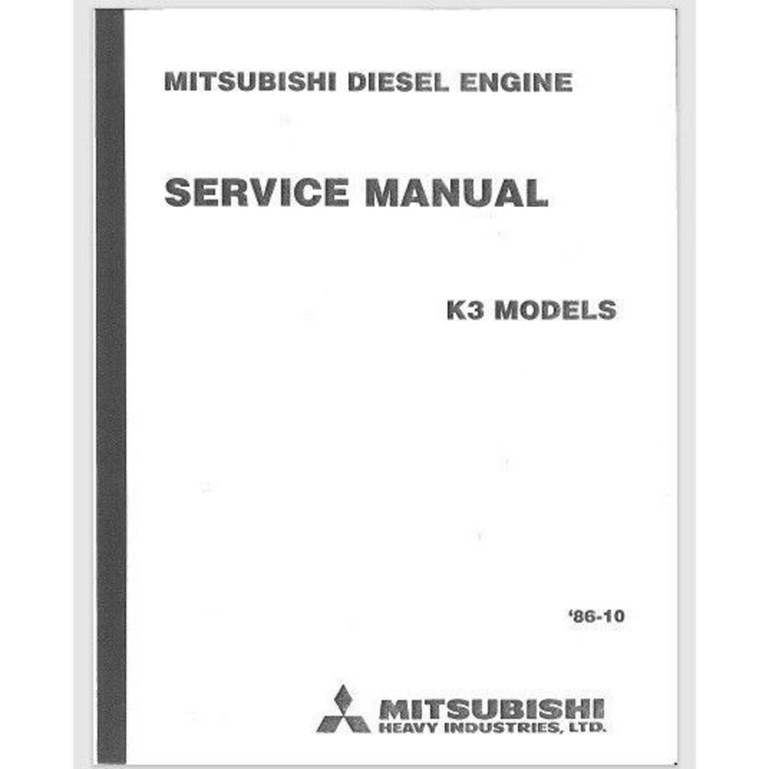 1986-2010 Mitsubishi K3 Diesel Engine Service Manual 114 Pages - Etsy
