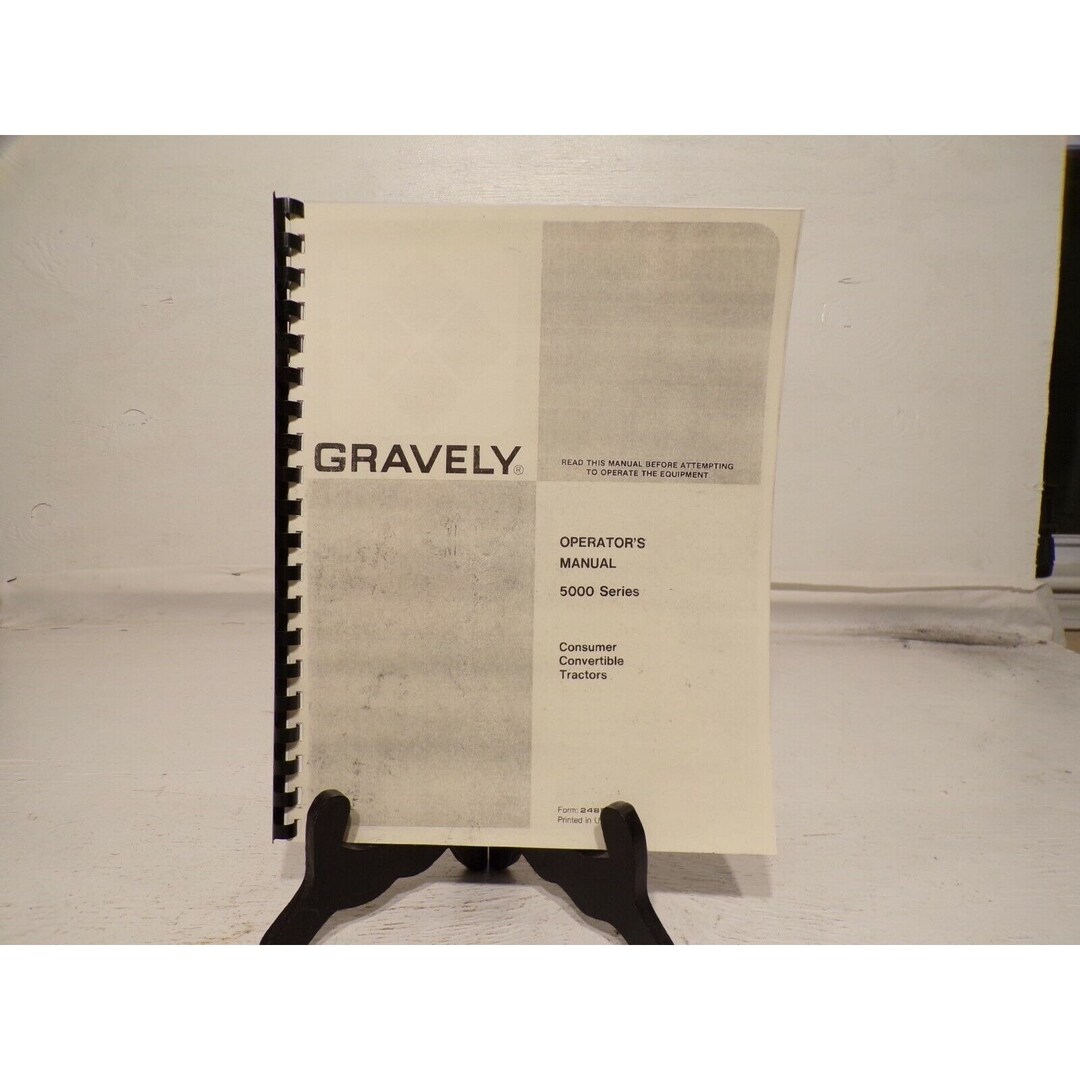 Gravely 5000 Series Two (2) Wheel Convertible Tractor OPERATOR MANUAL ...