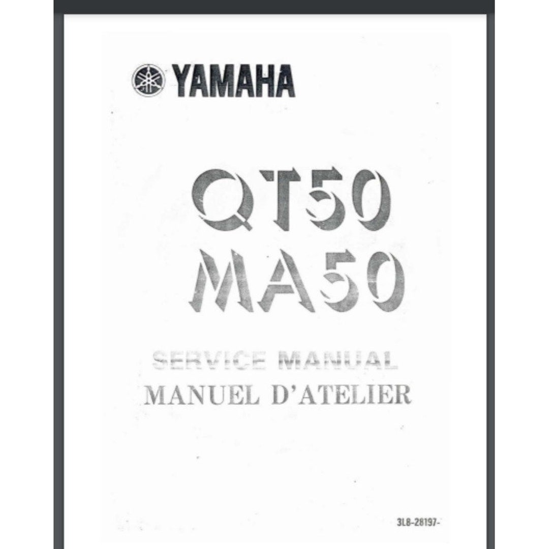 Yamaha Moped QT50 MA50 Service Manual 119 Pages Comb Bound Gloss Cover ...