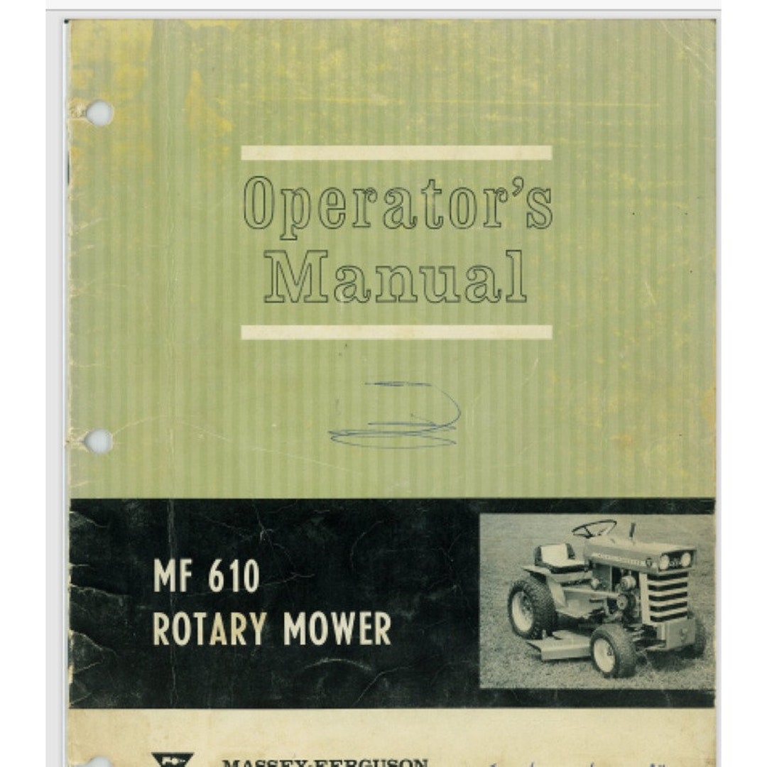 MASSEY FERGUSON MF 610 MF10 Lawn Mower Operators Manual 21 P. Comb Bound Gloss - Etsy