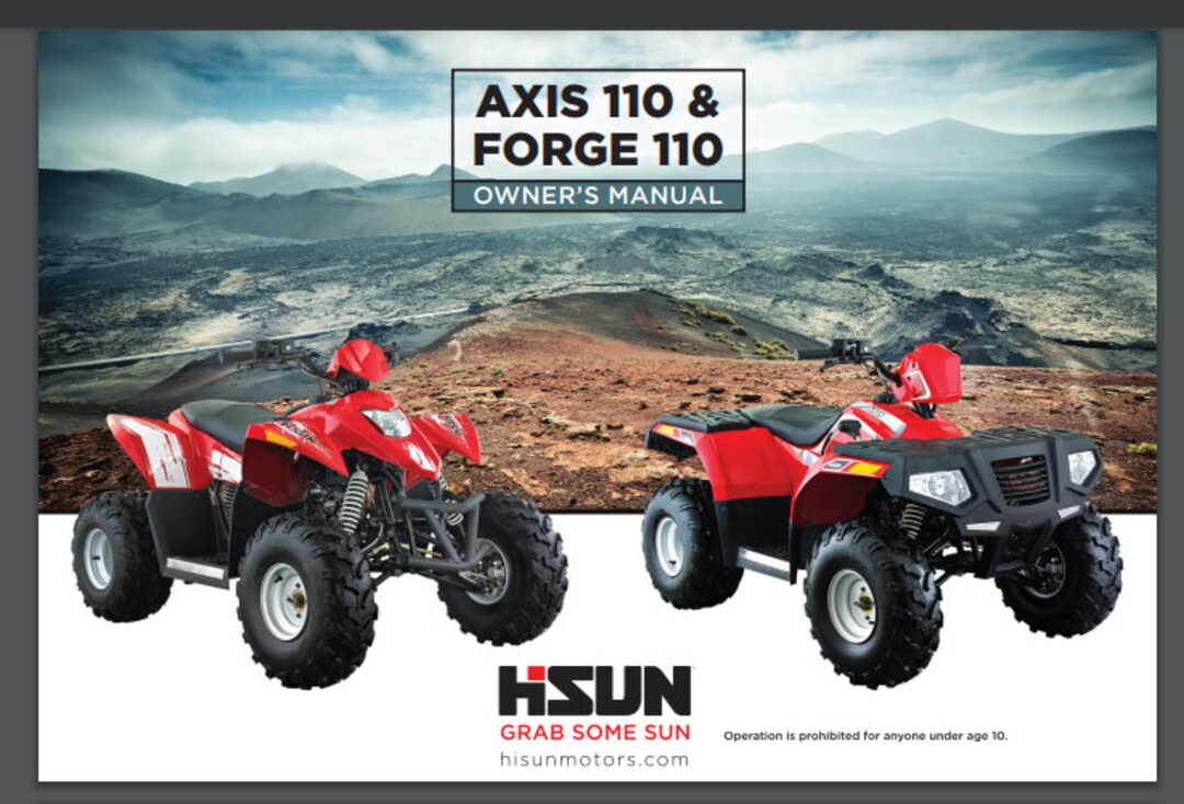 Hisun Axis 110 Forge ATV Owners Manual 116 PAGES Trouble Shooting ...
