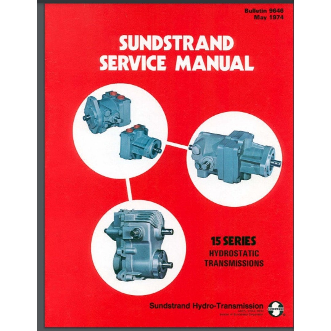 Sundstrand 15 Series U Hydro Transmission Tractor Service Manual Comb ...